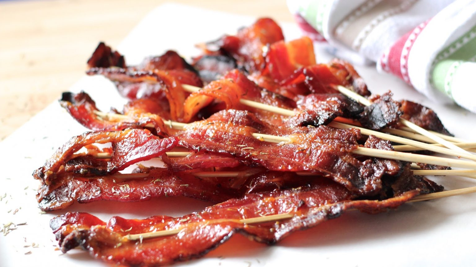 Apricot Thyme Glazed Bacon Sticks | In Good Flavor