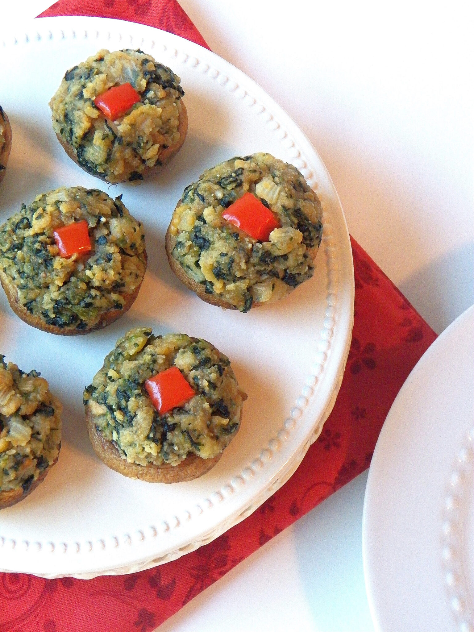 Spinach & Ritz Cracker Stuffed Mushrooms | In Good Flavor