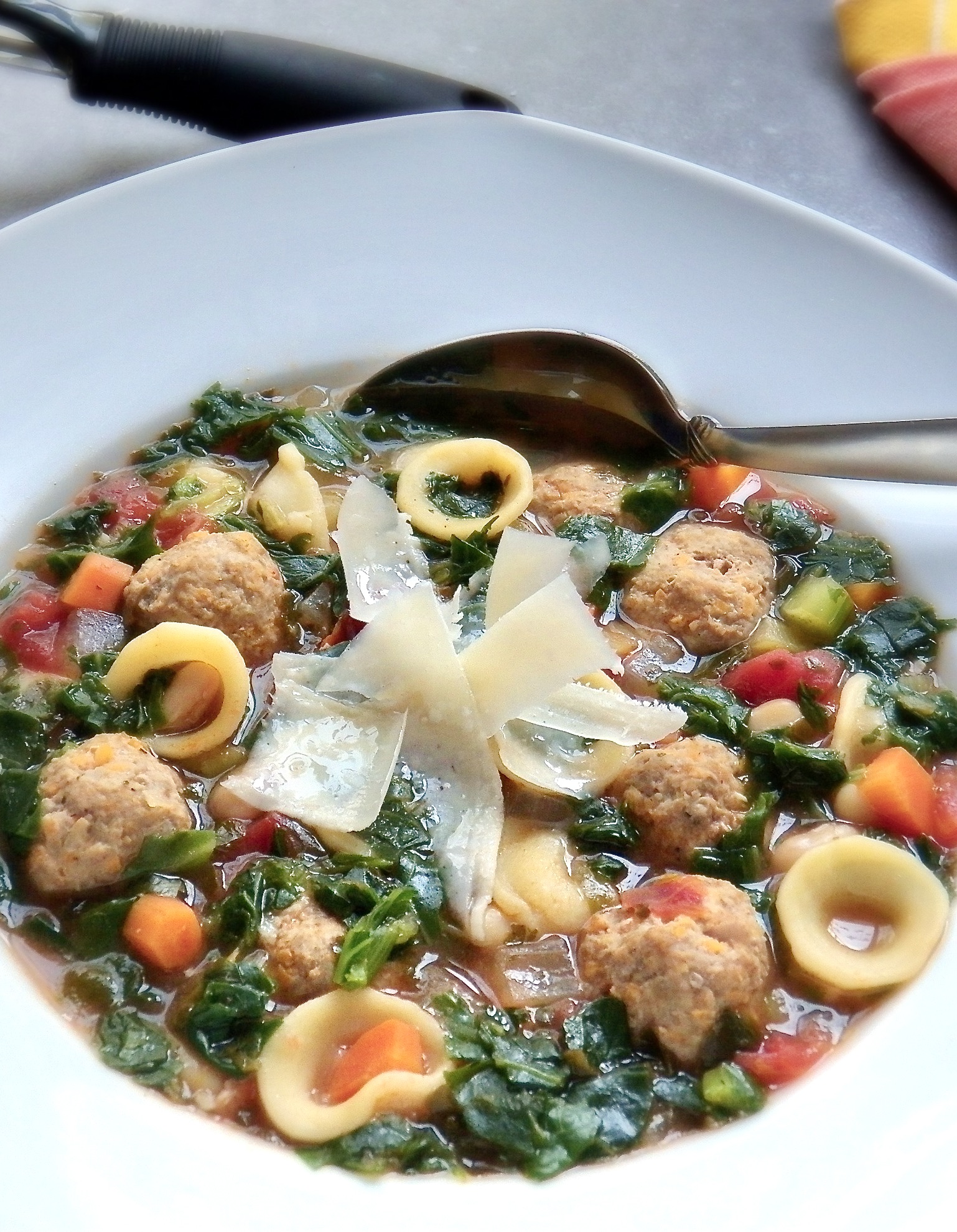 Healthy Turkey Meatball and Kale Soup
