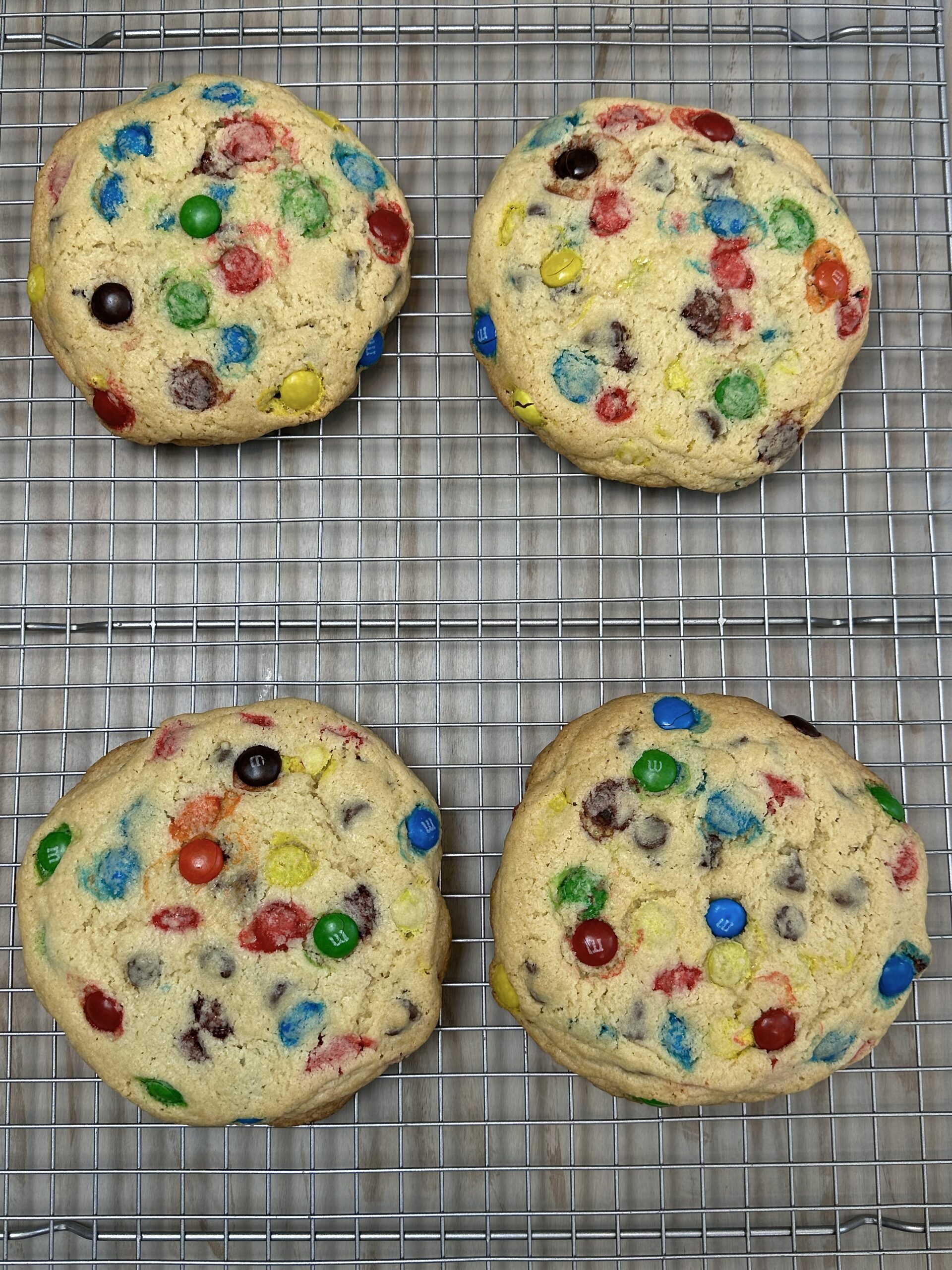 Giant M&M Cookies with Chocolate Chips | In Good Flavor